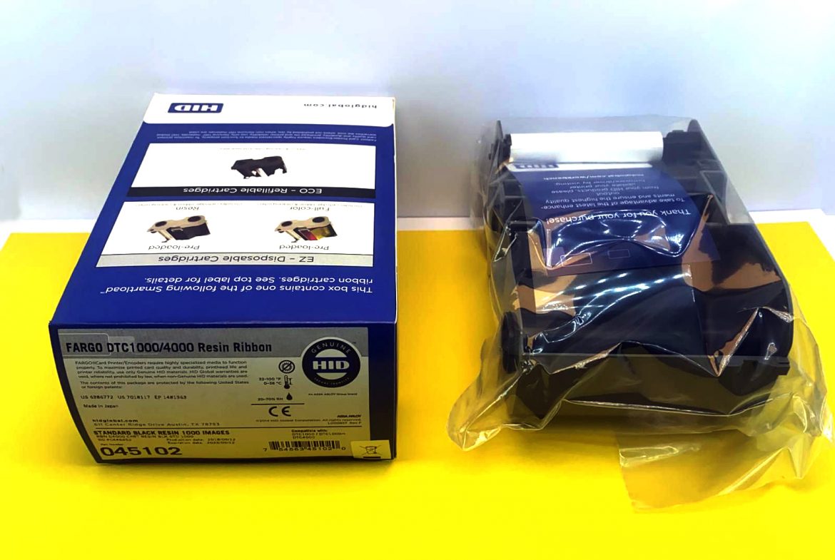 045102 Fargo DTC HID Siyah (K) Ribbon kartuş, Standart Black Resin 1000 ...